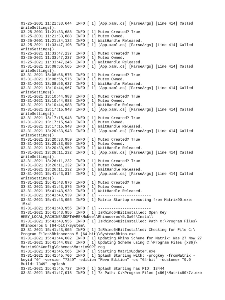 Matrix Log | PDF | Zip (File Format) | 64 Bit Computing