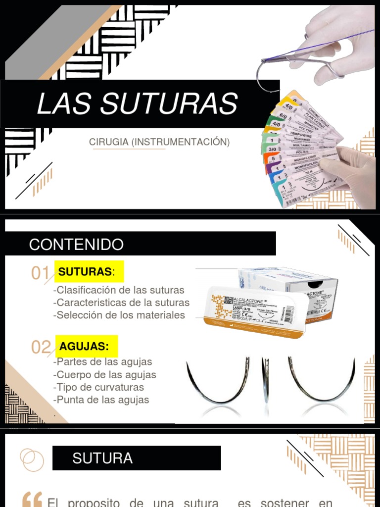 Las Suturas PDF | PDF | Sutura Quirúrgica | Fibra sintética