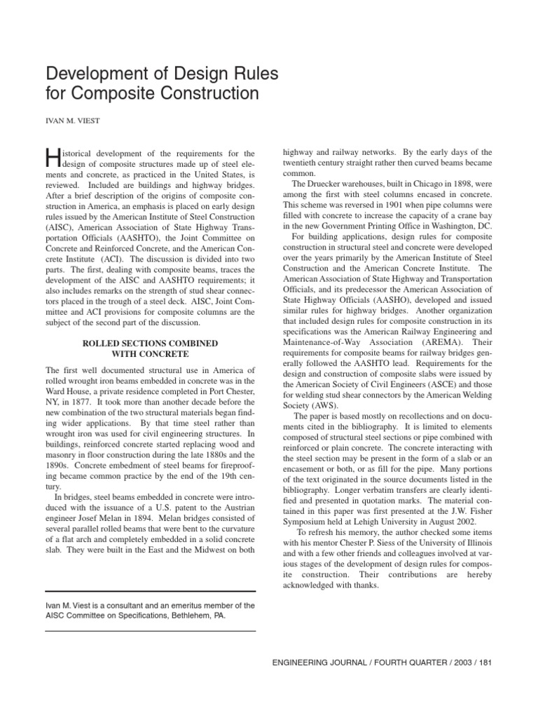 Development of Design Rules For Composite Construction | PDF ...