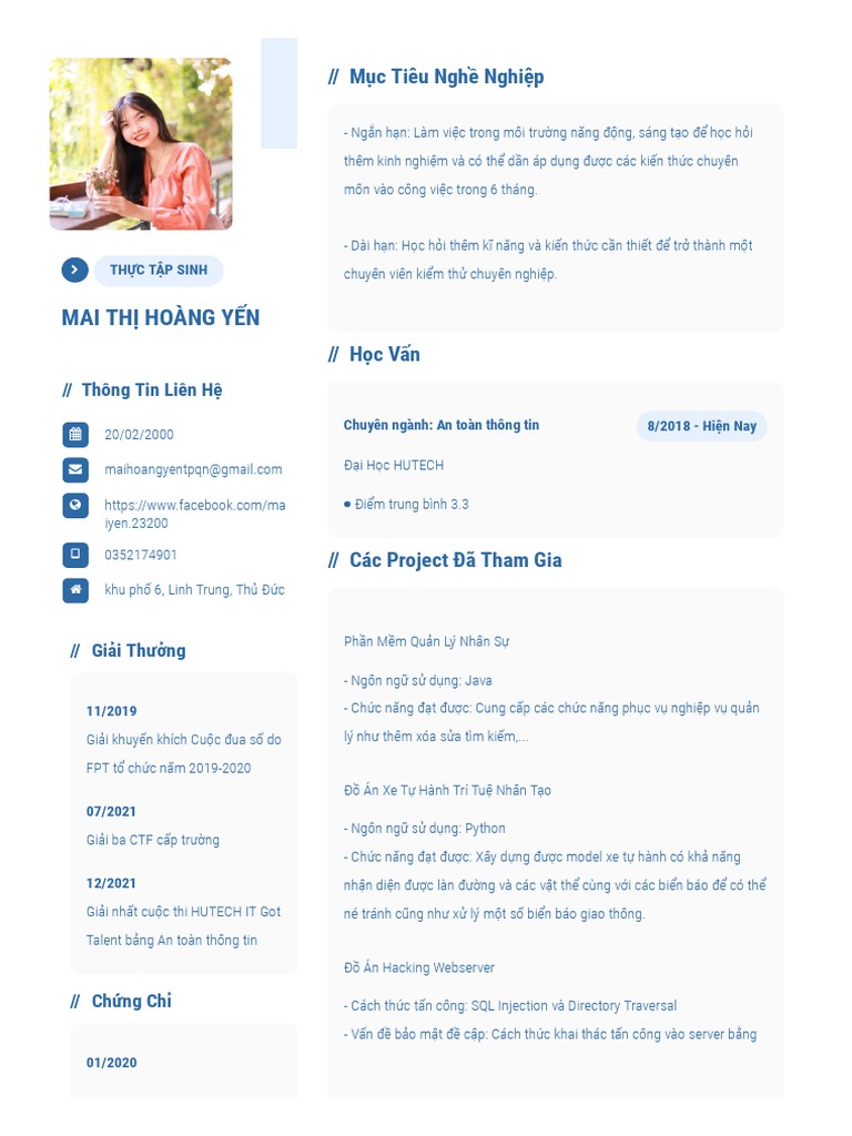 02 - CV Mai Thi Hoang Yen | PDF