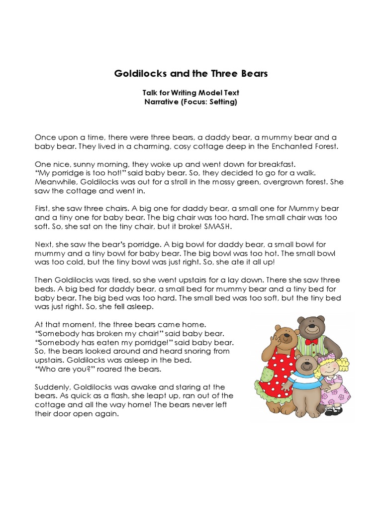 Goldilocks and The Three Bears Model Text 2 | Download Free PDF ...