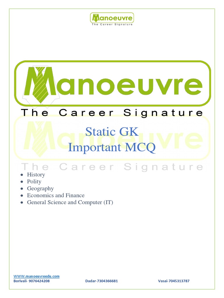 Static GK MCQs for Competitive Exams | PDF | Mughal Empire | Jawaharlal ...