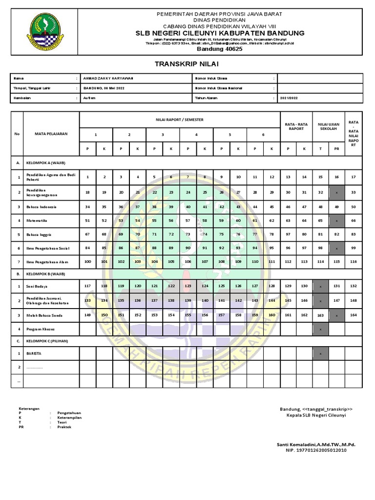 Transkrip Contoh | PDF