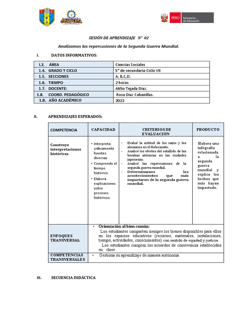 Sesión #02. - Ccss. | PDF | Aprendizaje | Evaluación