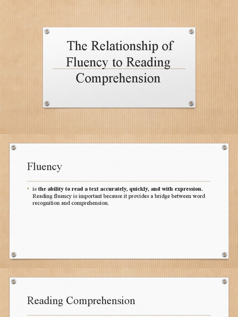 The Relationship of Fluency To Reading Comprehension | PDF | Reading ...