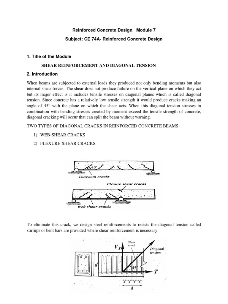 Reinforced Concrete Design Module 7 Subject: CE 74A-Reinforced Concrete ...