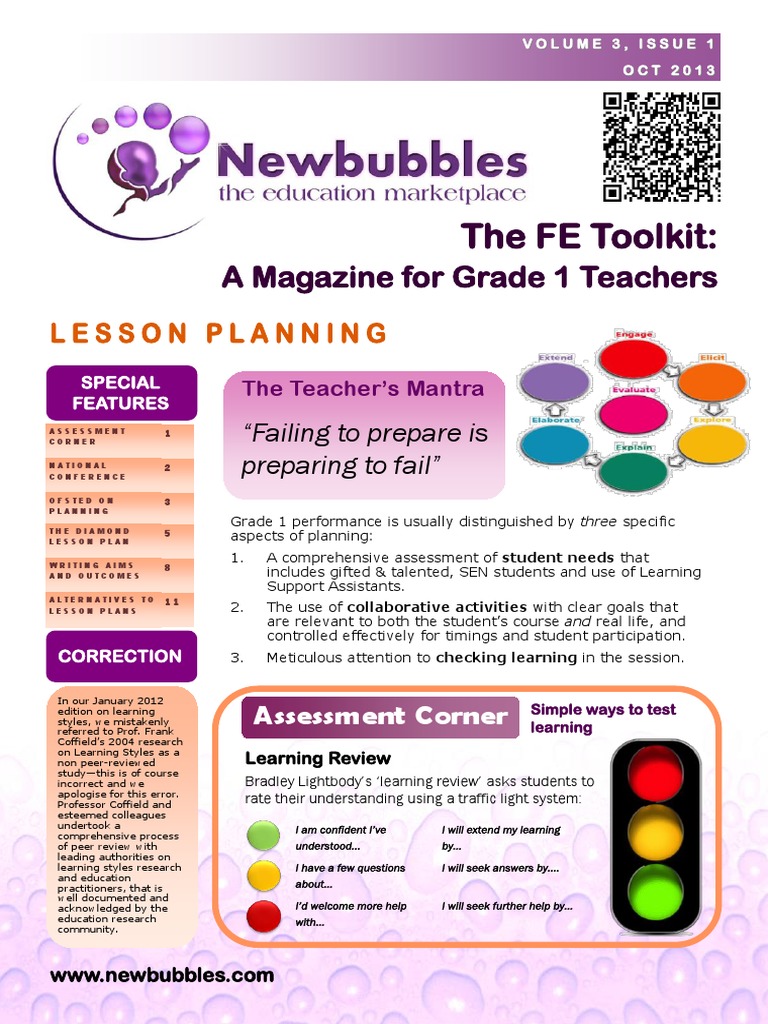 The FE Toolkit:: A Magazine For Grade 1 Teachers | PDF | Lesson Plan | Educational Assessment