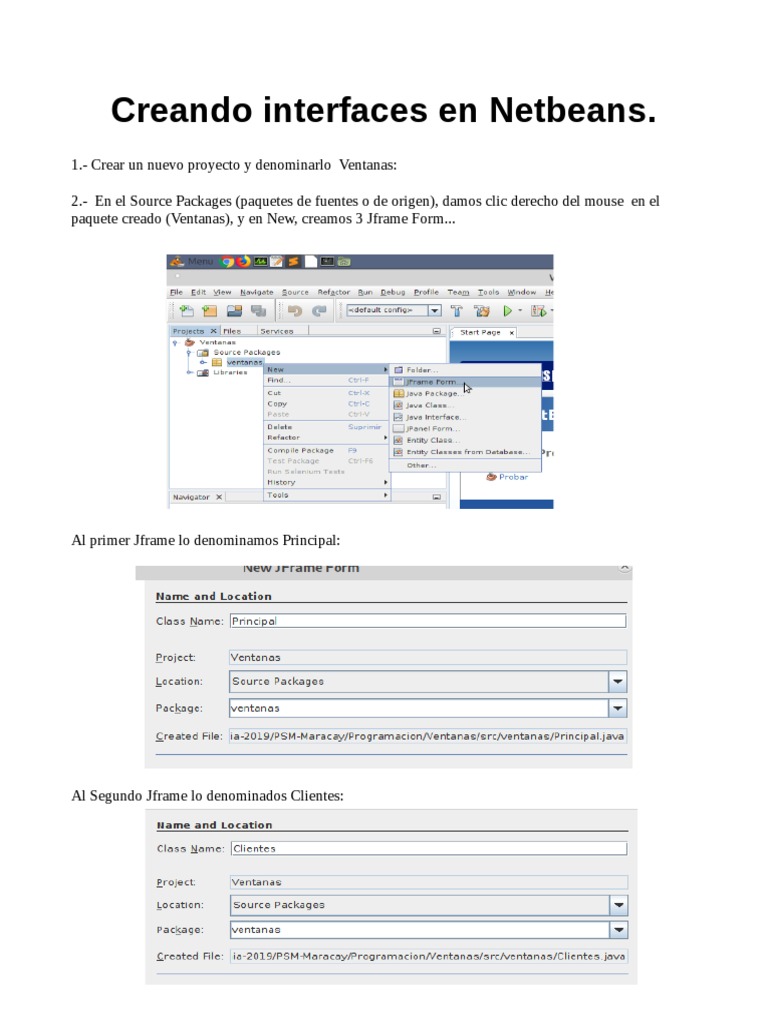 Creando Interfaces en Netbeans | PDF | Ventana (informática) | Haga ...