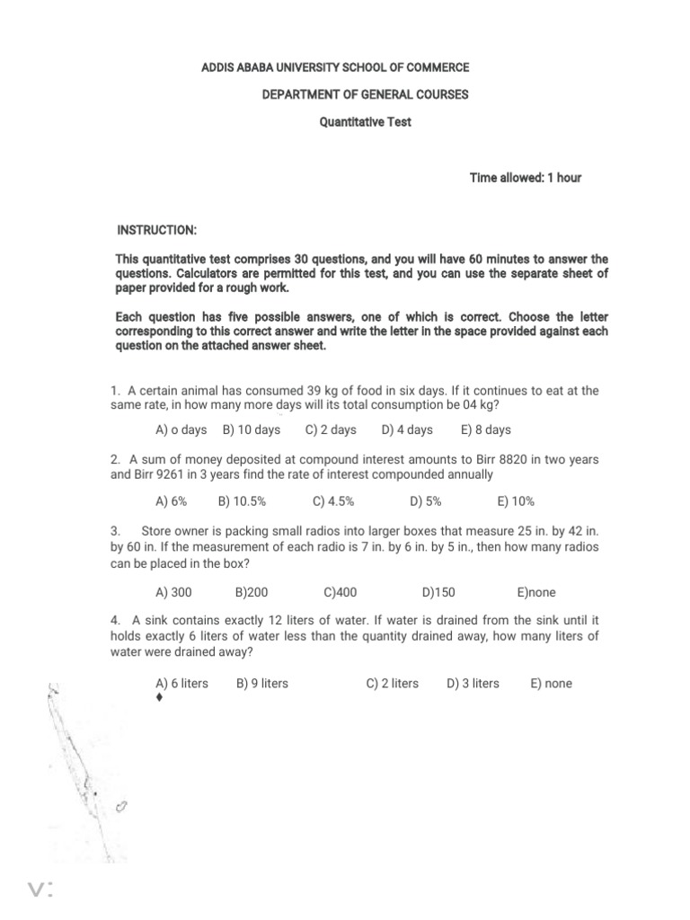 CBE Aptitude Exam Part One | PDF