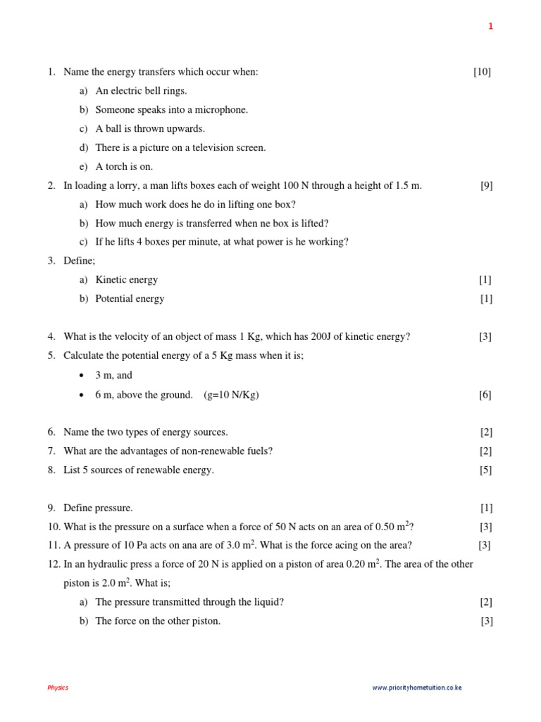 Year 11 Physics Exam | PDF | Pressure | Force