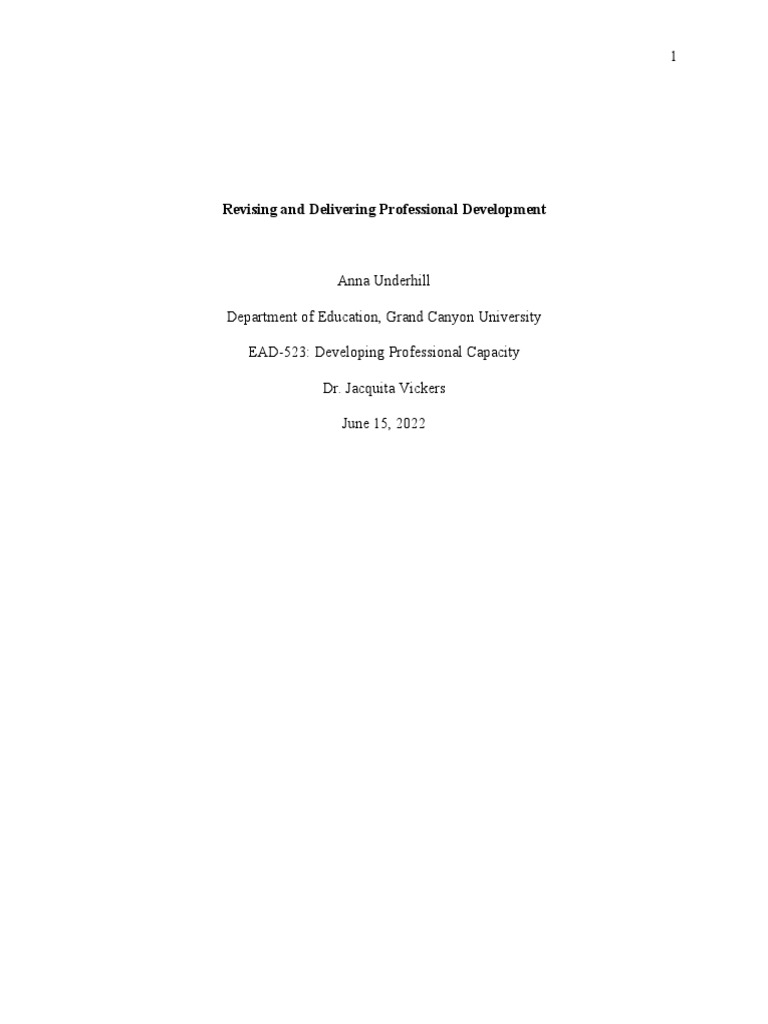 Reflection of Professional Development Session | PDF | Teachers | Classroom