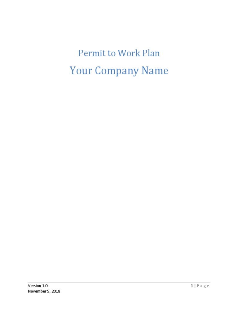 PTW Form Example v4 | PDF | General Contractor | Combustion