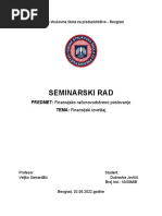 Bilans Stanja Seminarski Rad | PDF