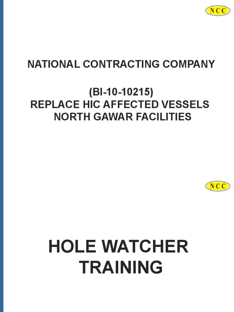 Hole Watcher Trainin G | Download Free PDF | Workplace | Occupational ...