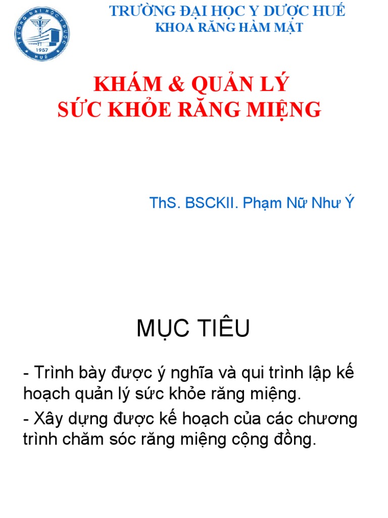Khám & Qu N Lý SKRM - Gi NG | PDF