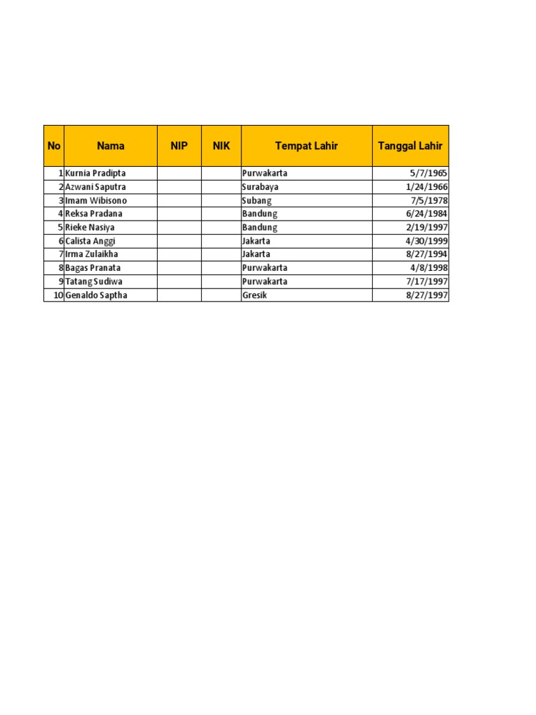 Contoh Form Database Karyawan | PDF