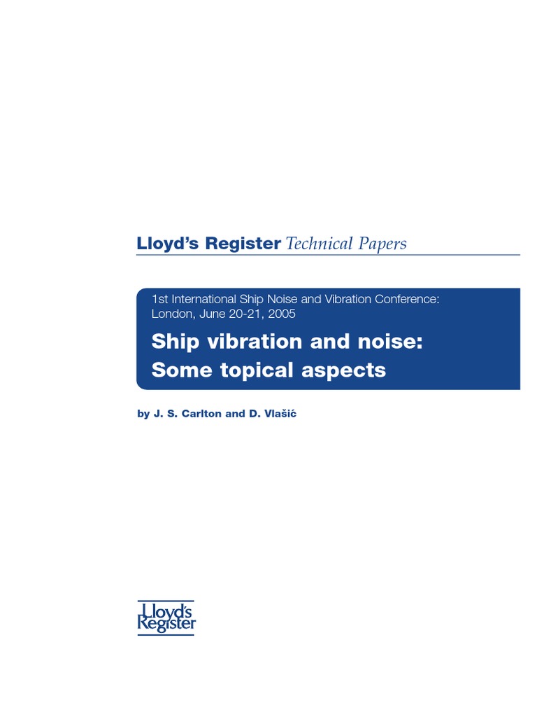 LR-Ship Vibration and Noise-Some Topical Aspects | PDF | Resonance | Ships