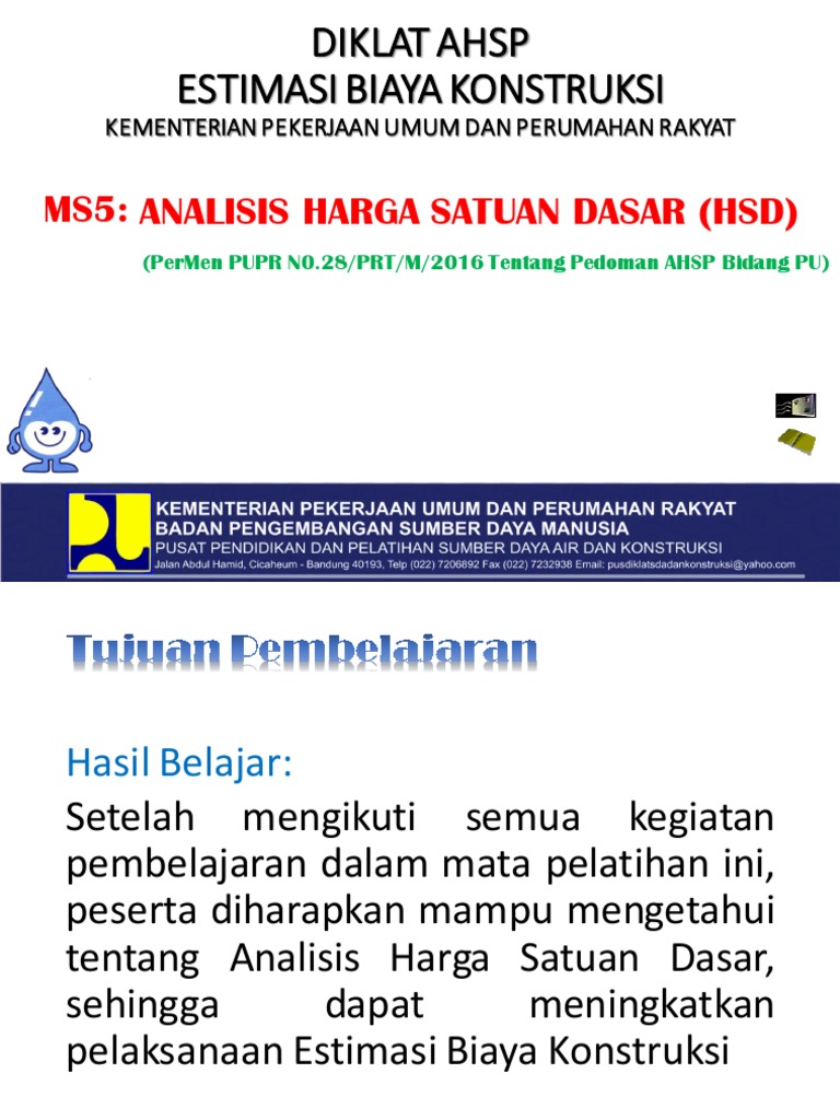 Presentasi - Analisis Harga Satuan Dasar | PDF