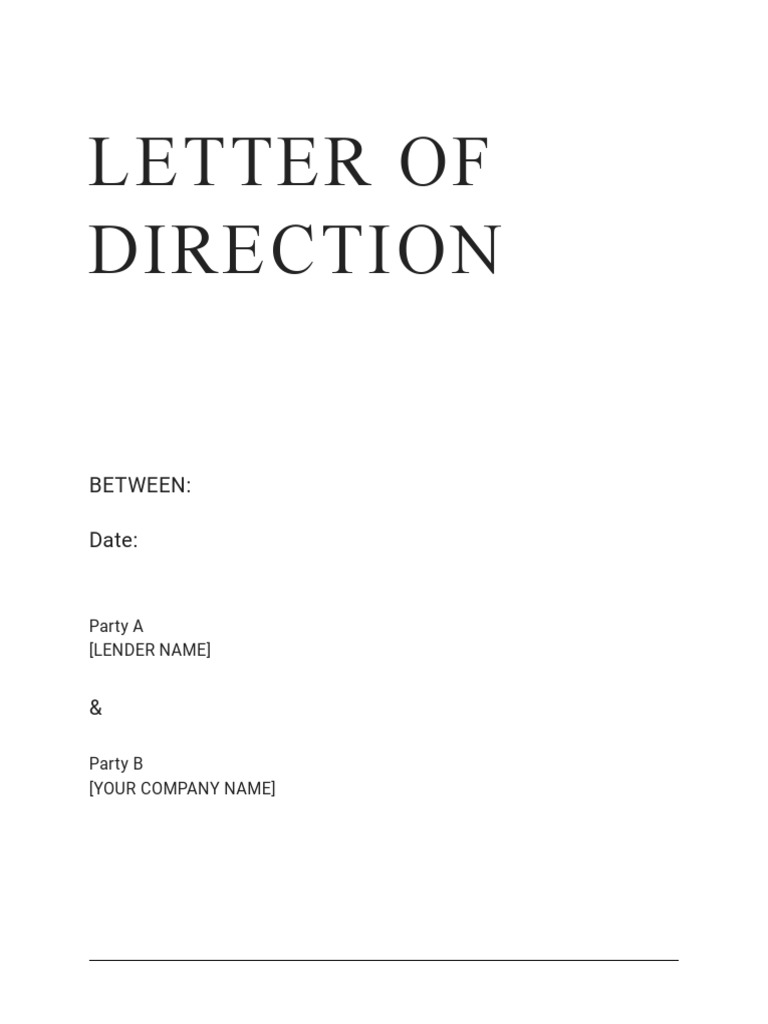 Letter of Direction - Payment of Acquisition Price | PDF | Loans ...