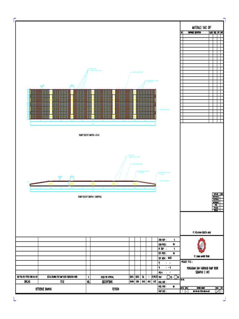 Drawing Plan For Ramp Door Type 01 R1 | PDF