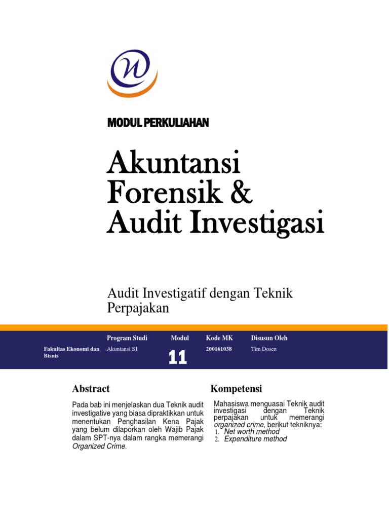 Teknik Audit Investigatif Perpajakan | PDF | Pengelolaan Keuangan & Uang