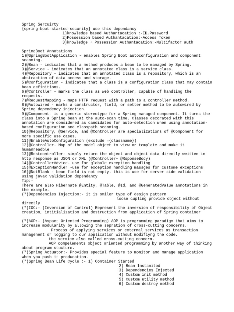 SpringBoot Notes | PDF | Software | Software Design