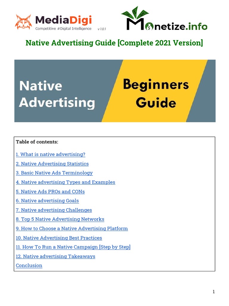 Comprehensive Native Advertising Guide 2021 | PDF | Advertising | Brand