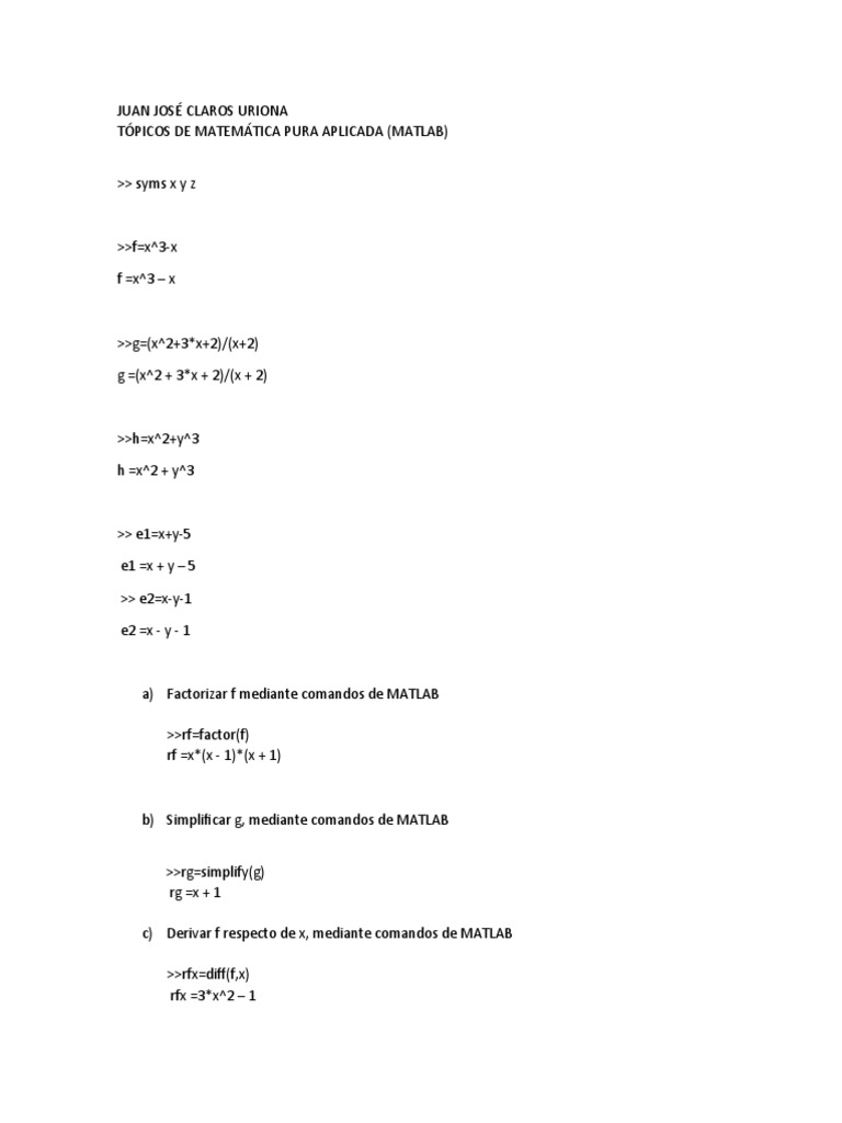 Práctica 1 Matlab | PDF