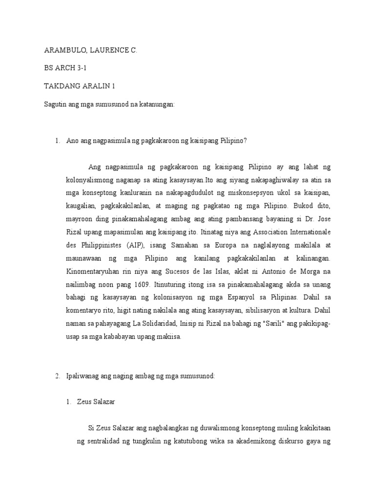 Sagutin Ang Mga Sumusunod Na Katanungan | PDF