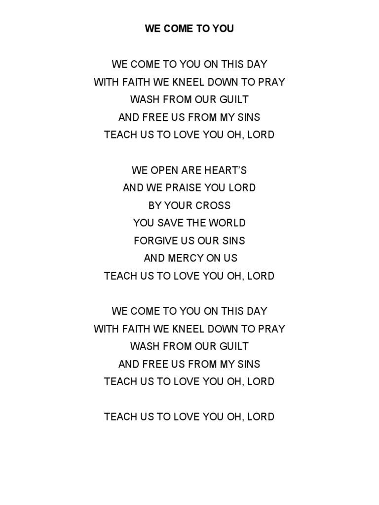 We Come To You | PDF