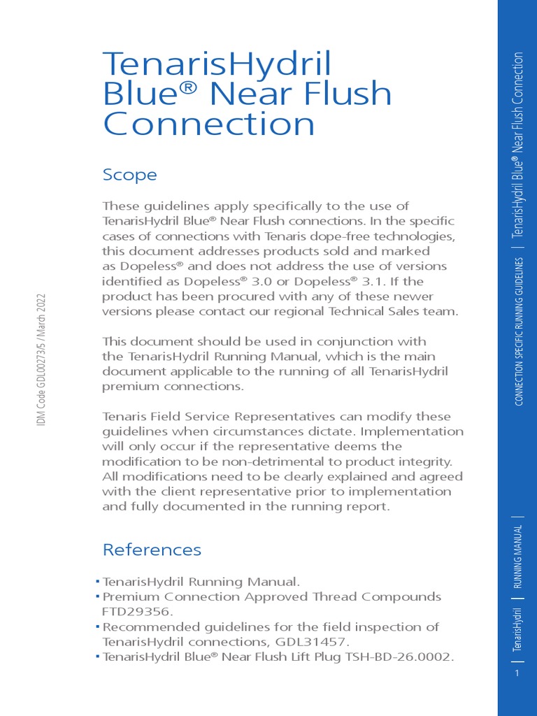 Tenarishydril Blue Near Flush Connection: Scope | Download Free PDF ...