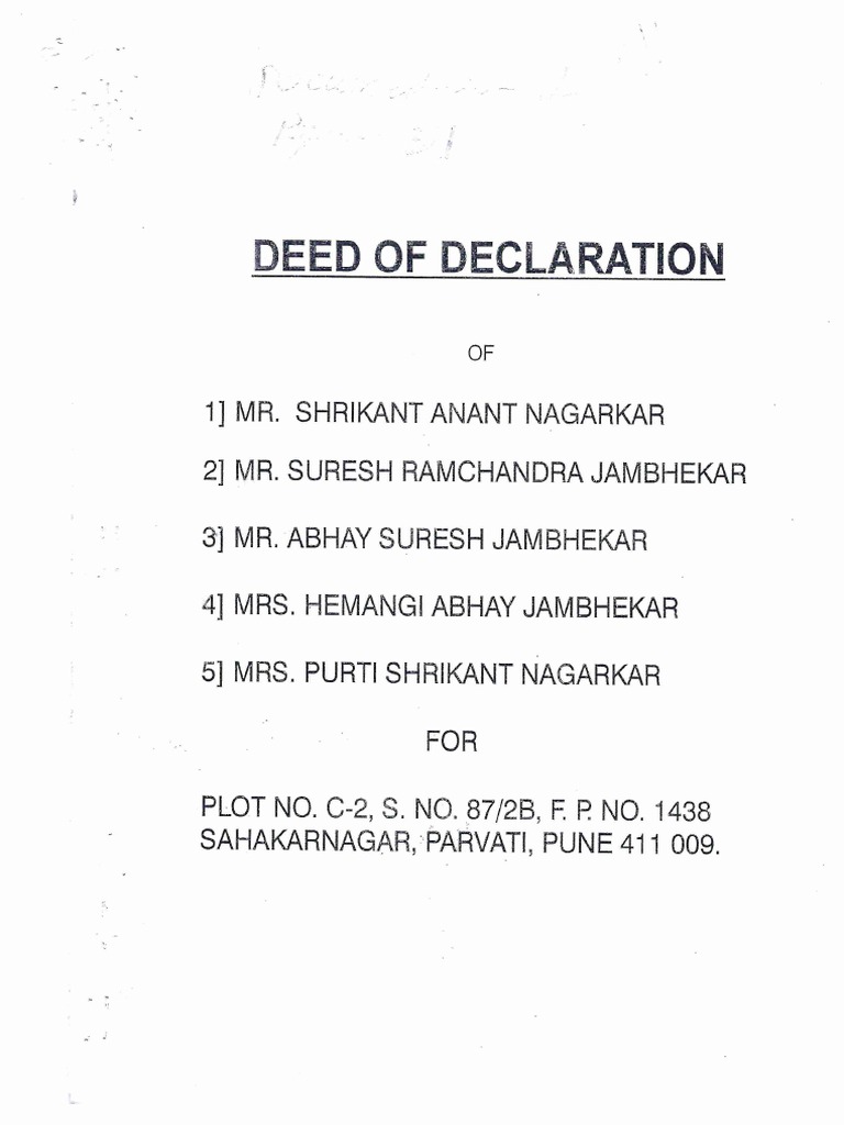 Deed of Declaration | PDF