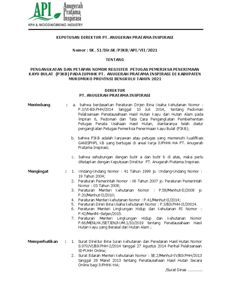 51 p3kb Dirhan HPH PT API 2021 | PDF