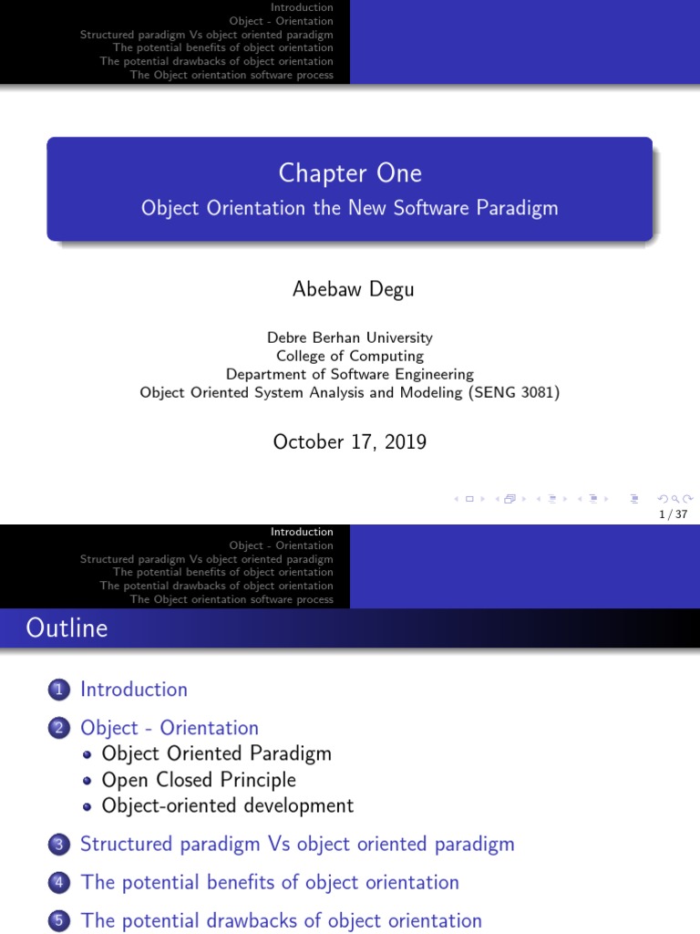 Chapter One: Object Orientation The New Software Paradigm | PDF ...