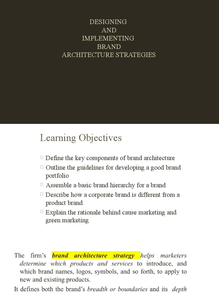 Lec 9 Brand Architecture Strategies | PDF | Brand | Marketing