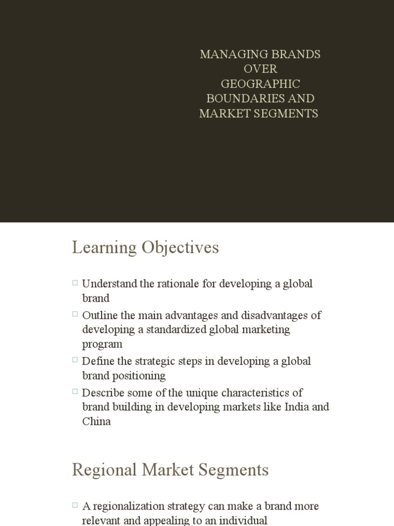 Lec 11 Managing Brands Over Geographic Boundaries | PDF | Brand | Marketing