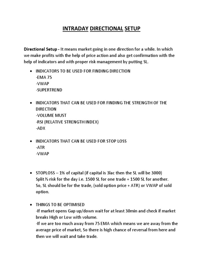 INTRADAY DIRECTIONAL SETUP Final | PDF | Business | Technology ...