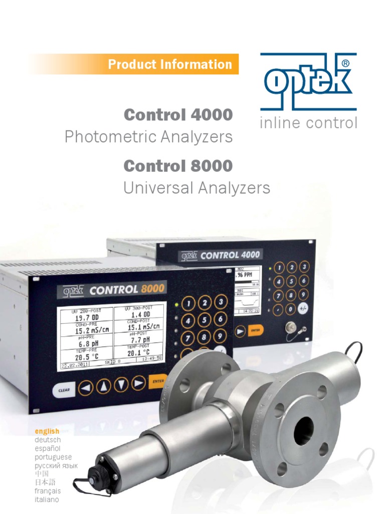 Optek Brochure PI C4000 C8000 US 2011 03 24 | PDF | Attenuation | Sensor