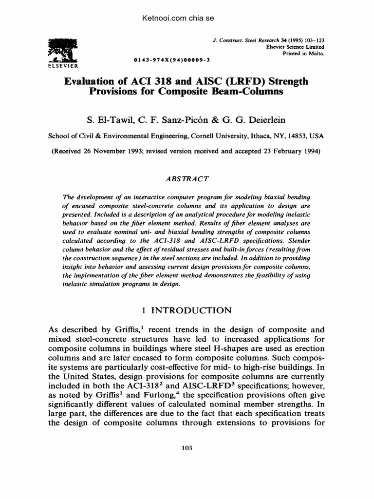 TIÊU CHUẨN KẾT CẤU THÉP ASIC HOA KỲ - Evaluation of ACI 318 and AISC ...