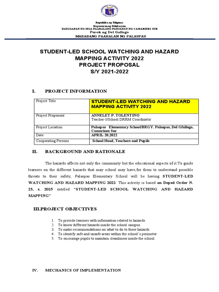 Student-Led School Watching and Hazard Mapping Activity 2022 Project ...