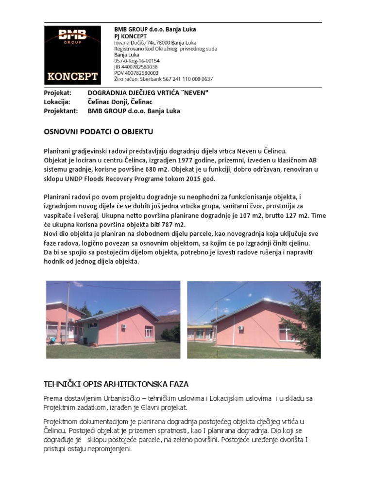 Tehnički Opis Za - Kuca | PDF