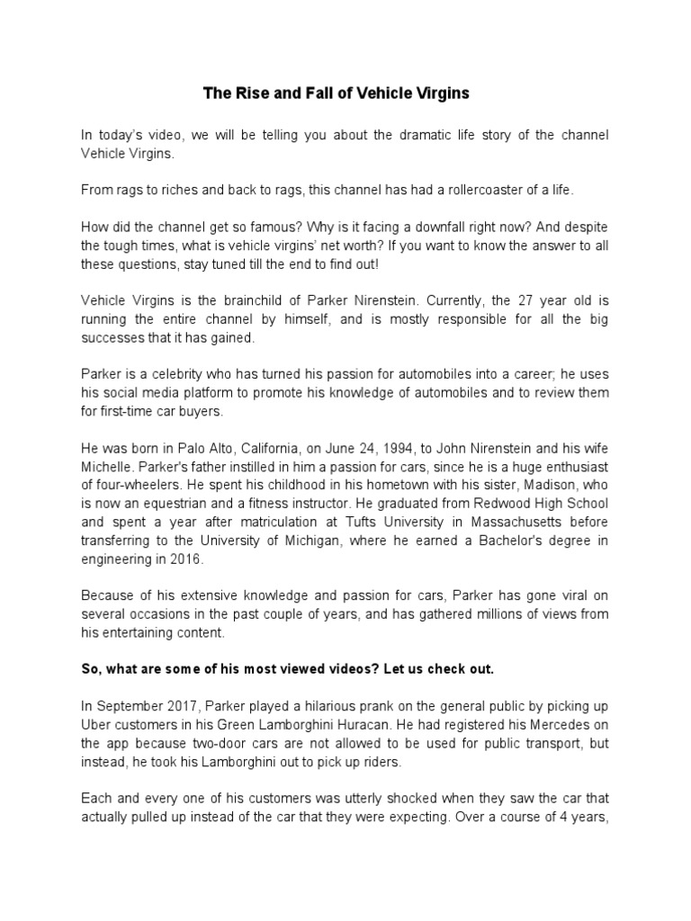 The Dramatic Rise and Fall of Vehicle Virgins | PDF | Car | Motor Vehicle