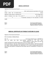 Medical Leave Formats | PDF | Physician | Health Care