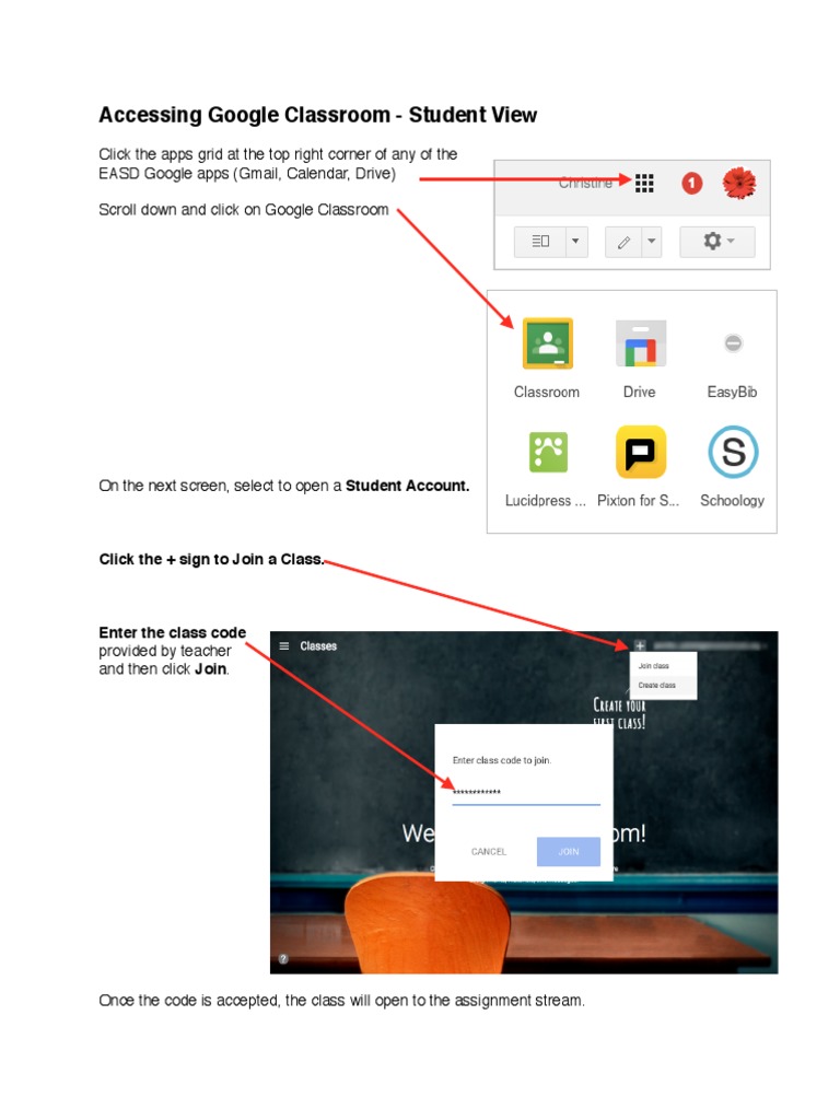 Google - Classroom Student Access | PDF