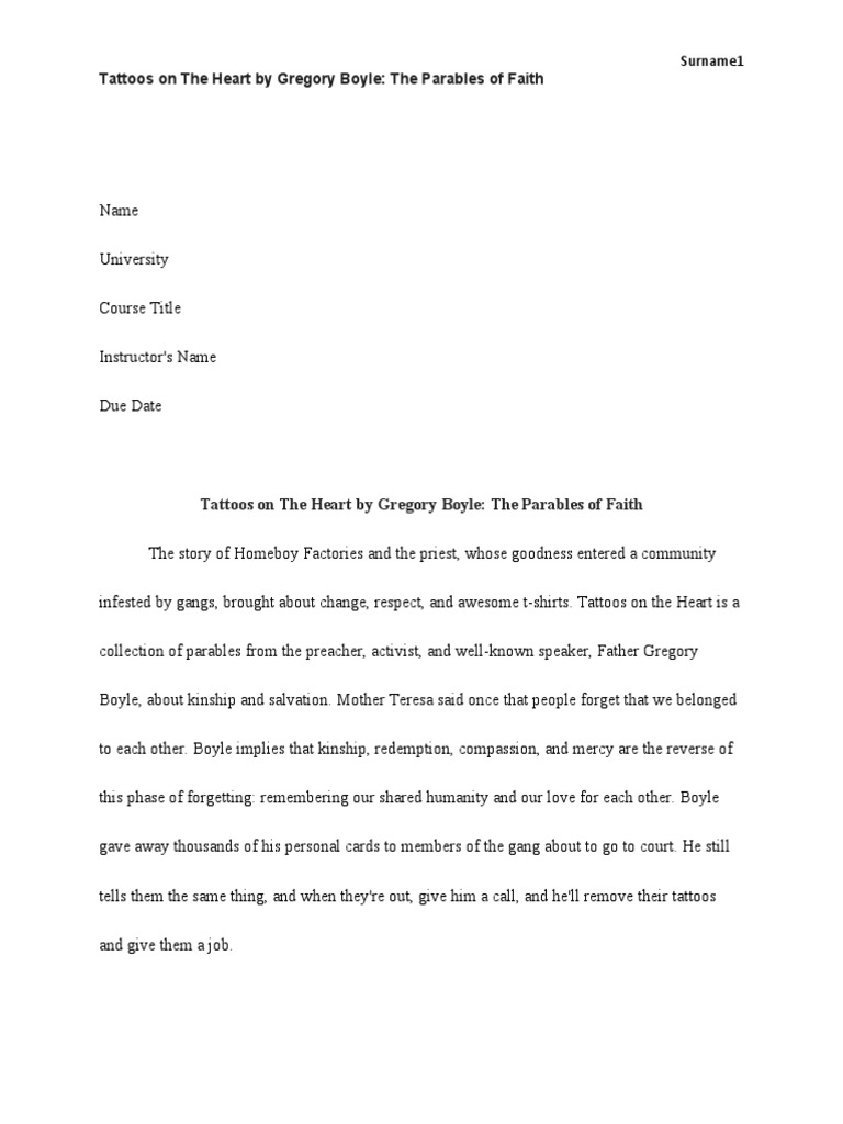 Tattoos On The Heart | PDF | Compassion | Love