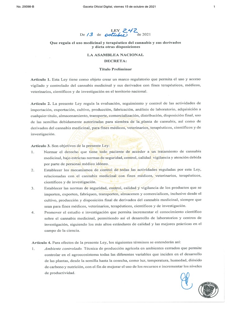 Ley 242 Del 13 de Octubre de 2021 - Gobierno de Panamá | PDF