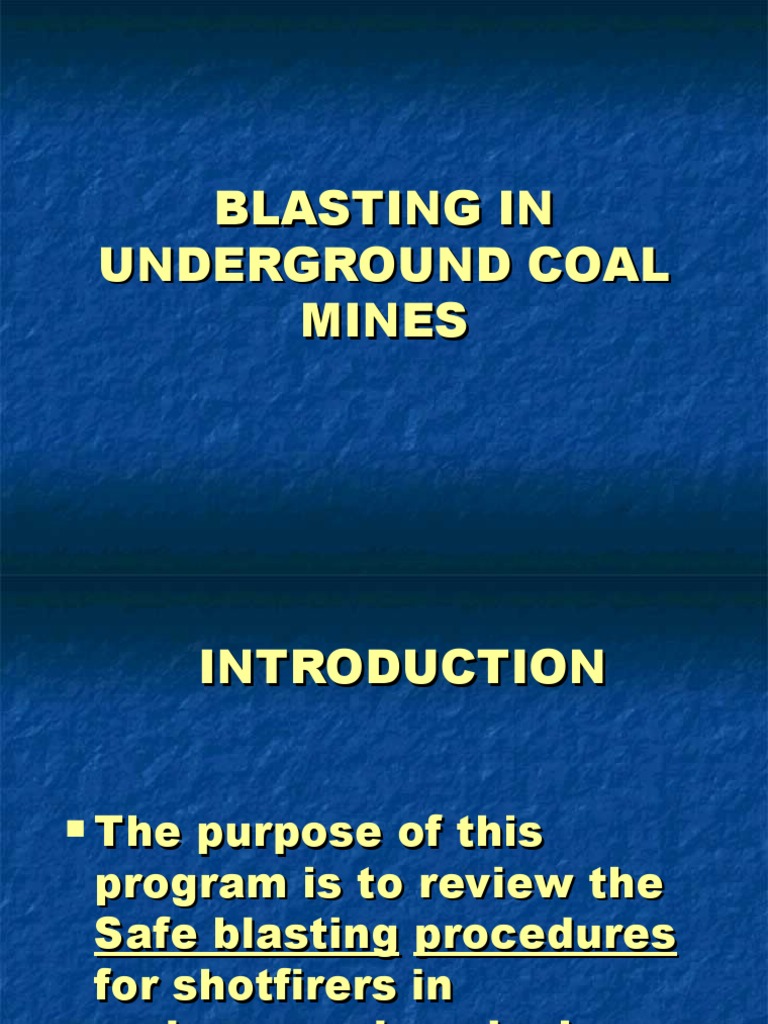 Blasting in Underground Coal Mines | PDF | Coal Mining | Mining