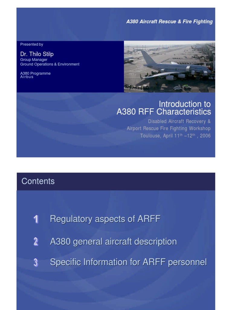 A380 ARFF Guide for Safety Teams | PDF | Landing Gear | Door
