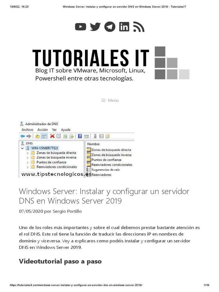 Windows Server - Instalar y Configurar Un Servidor DNS en Windows Server 2019 - TutorialesIT ...