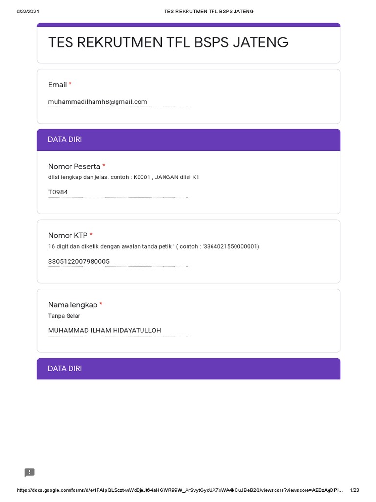 Rekrutmen TFL BSPS Jawa Tengah | PDF